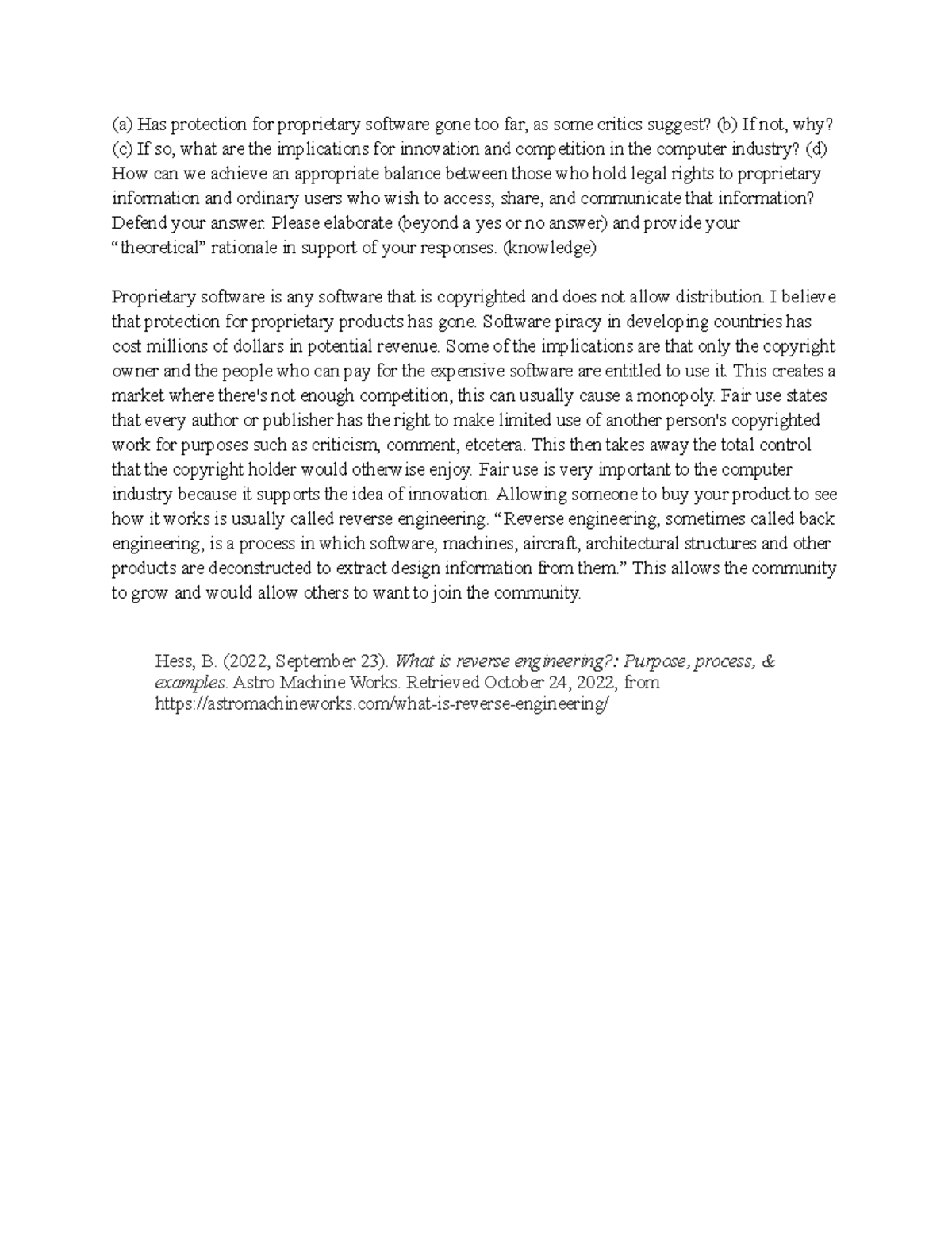 Joda AD Q8 - Cybersecurity ethics assignments - (a) Has protection for ...