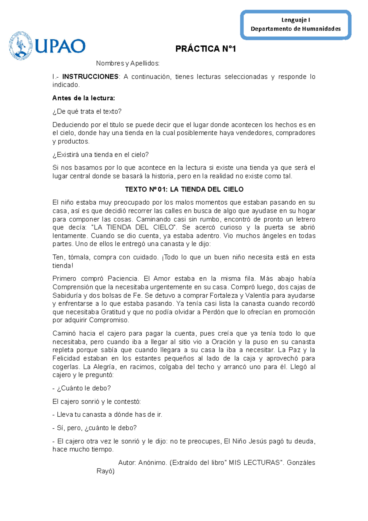 Práctica N° 1d - Práctica N° 1 La lectura como proceso- primera semana ...