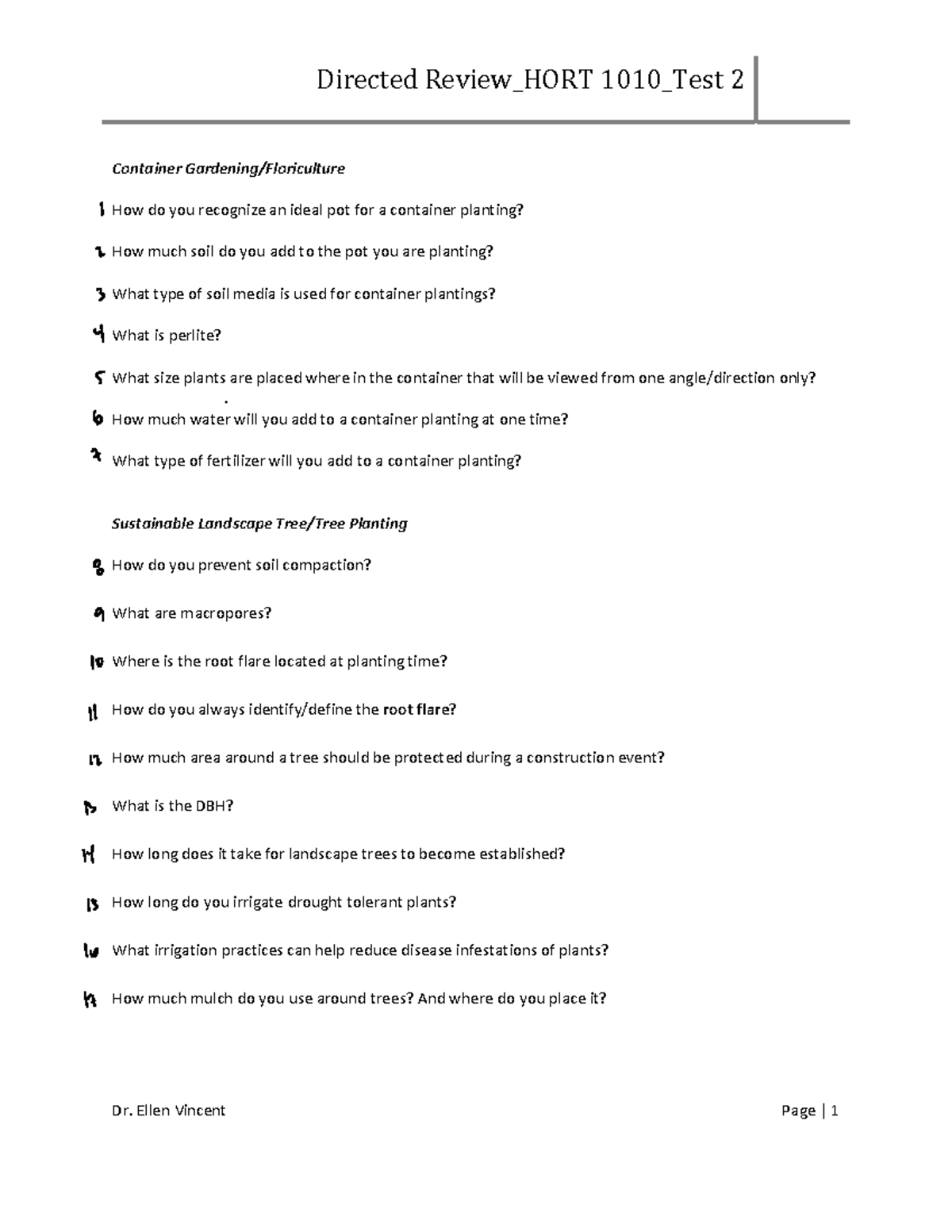 Test2 Directed Review 2022 fall - Directed Review_HORT 1010_Test 2 Dr ...