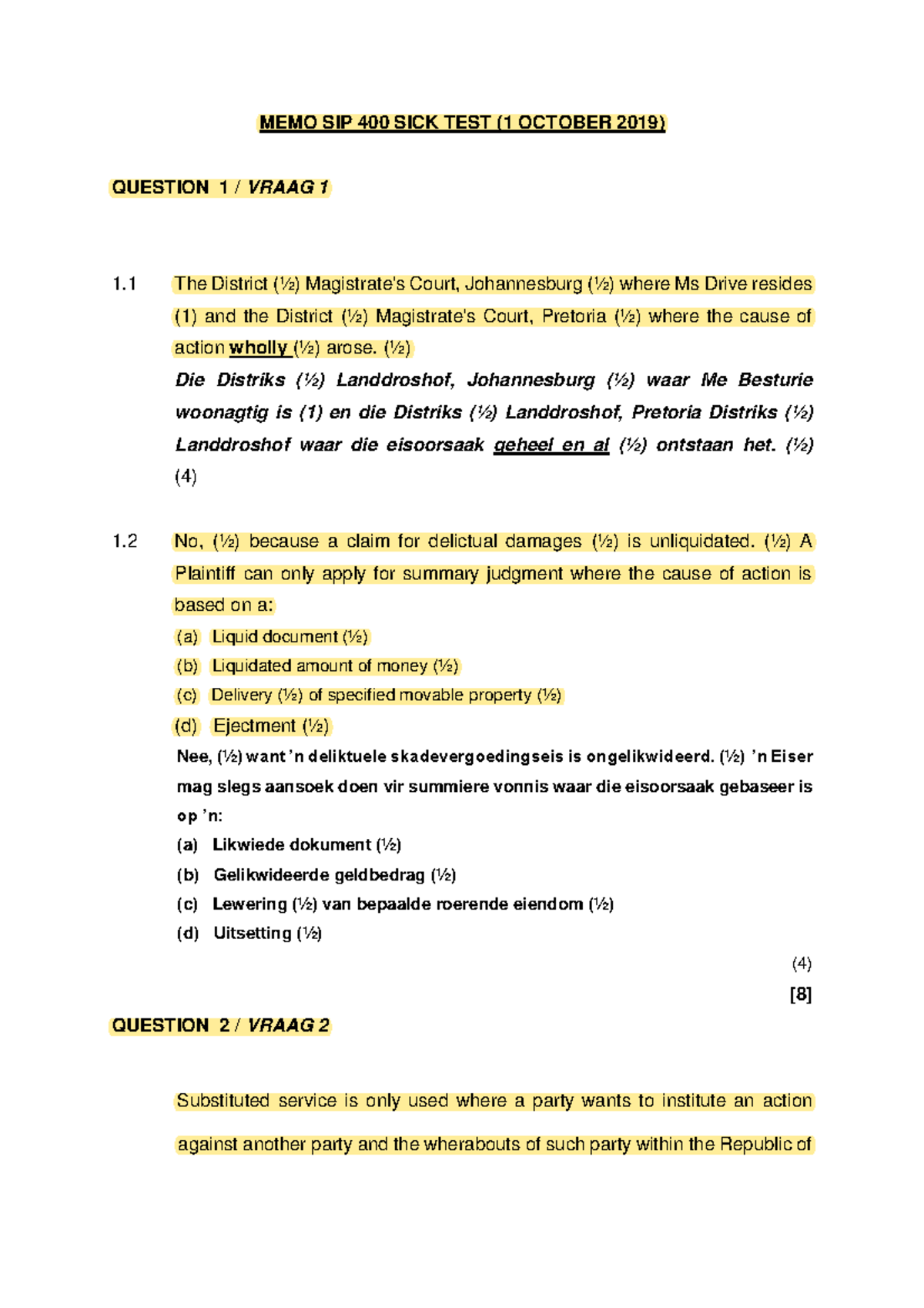 Oct 2019 Sick Test - SIP Test - SIP 400 - UP - Studocu