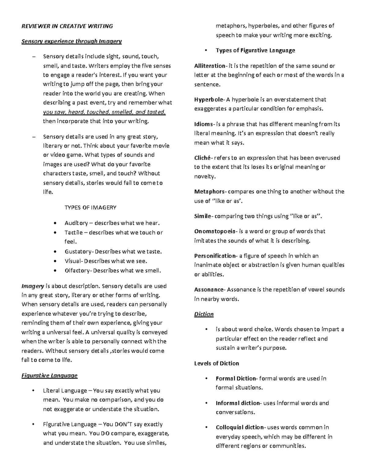 415069808 Reviewer in Creative Writing Allyyyy - REVIEWER IN CREATIVE ...