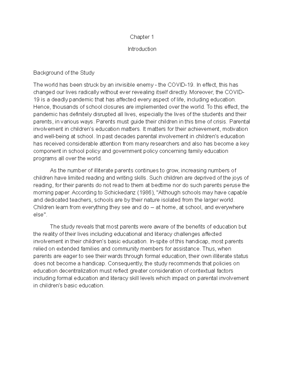 Chapter 1 - i need my files - Chapter 1 Introduction Background of the ...