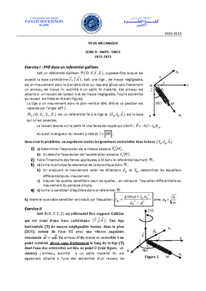 Exercices + correction de mécanique du point matériel - Universit ́e Cadi Ayyad Facult ́e des ...