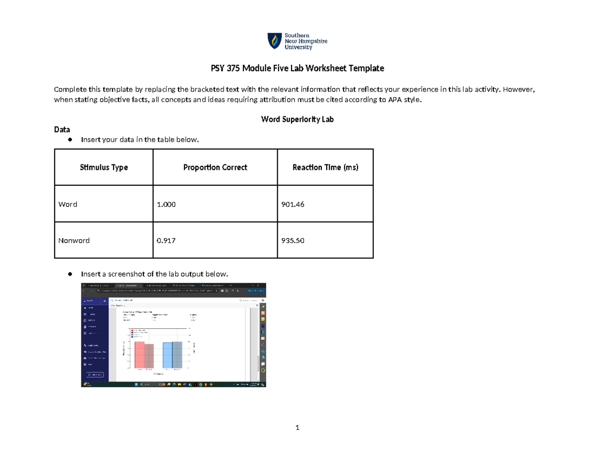 Module Five Lab Worksheet - However, when stating objective facts, all ...