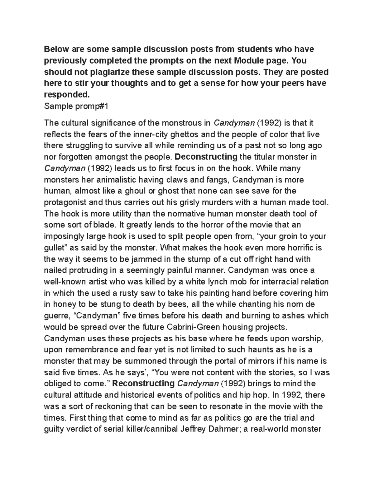 Week 3 Thursday Preparing for Discussion - Google Docs - Below are some ...