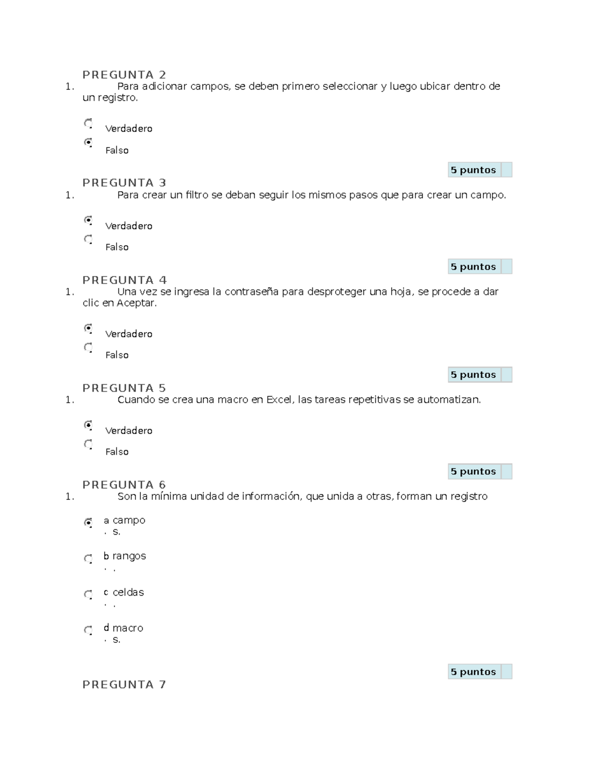 363222323 Pregunta 2 docx - P R E G U N TA 2 Para adicionar campos, se deben primero seleccionar ...