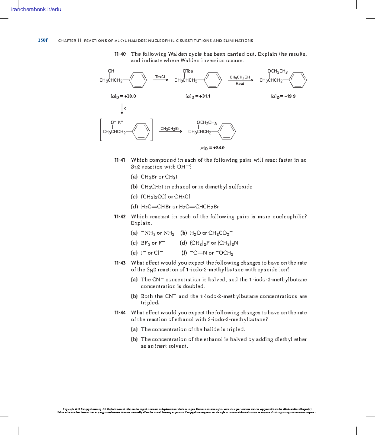 Ochem - Chapter 11 Problems - 350f chapter 11 reactions of alkyl ...