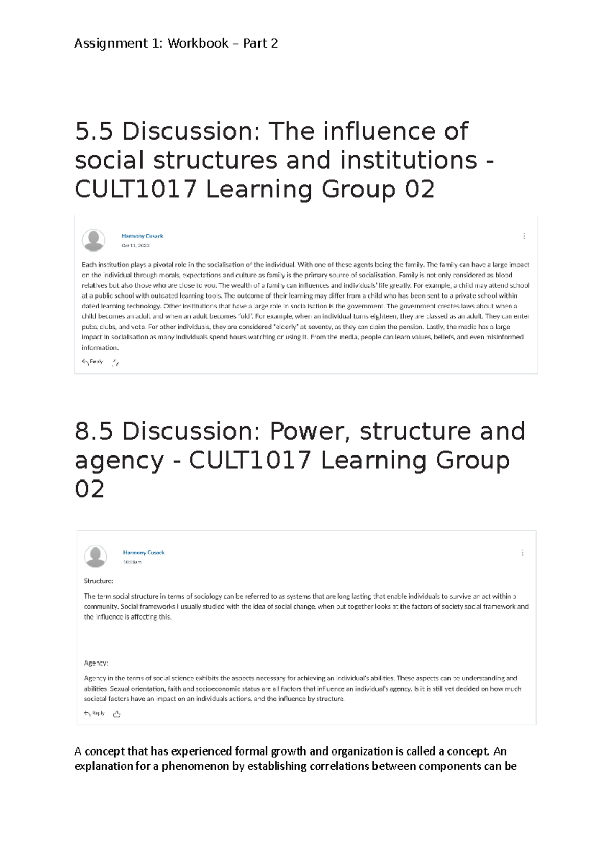 Assignment 1- Workbook – Part 2 - Assignment 1: Workbook – Part 2 5 ...