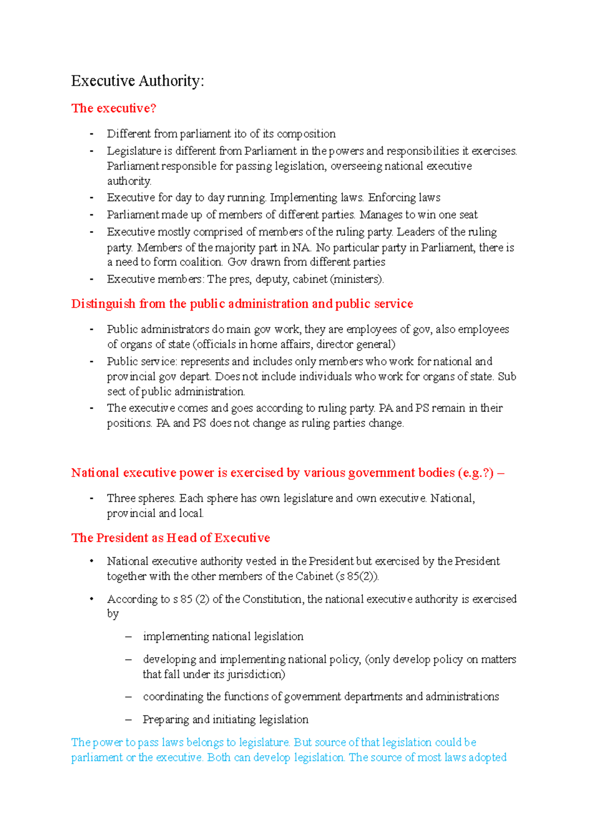 Executive Authority - CON 202 - UWC - Studocu