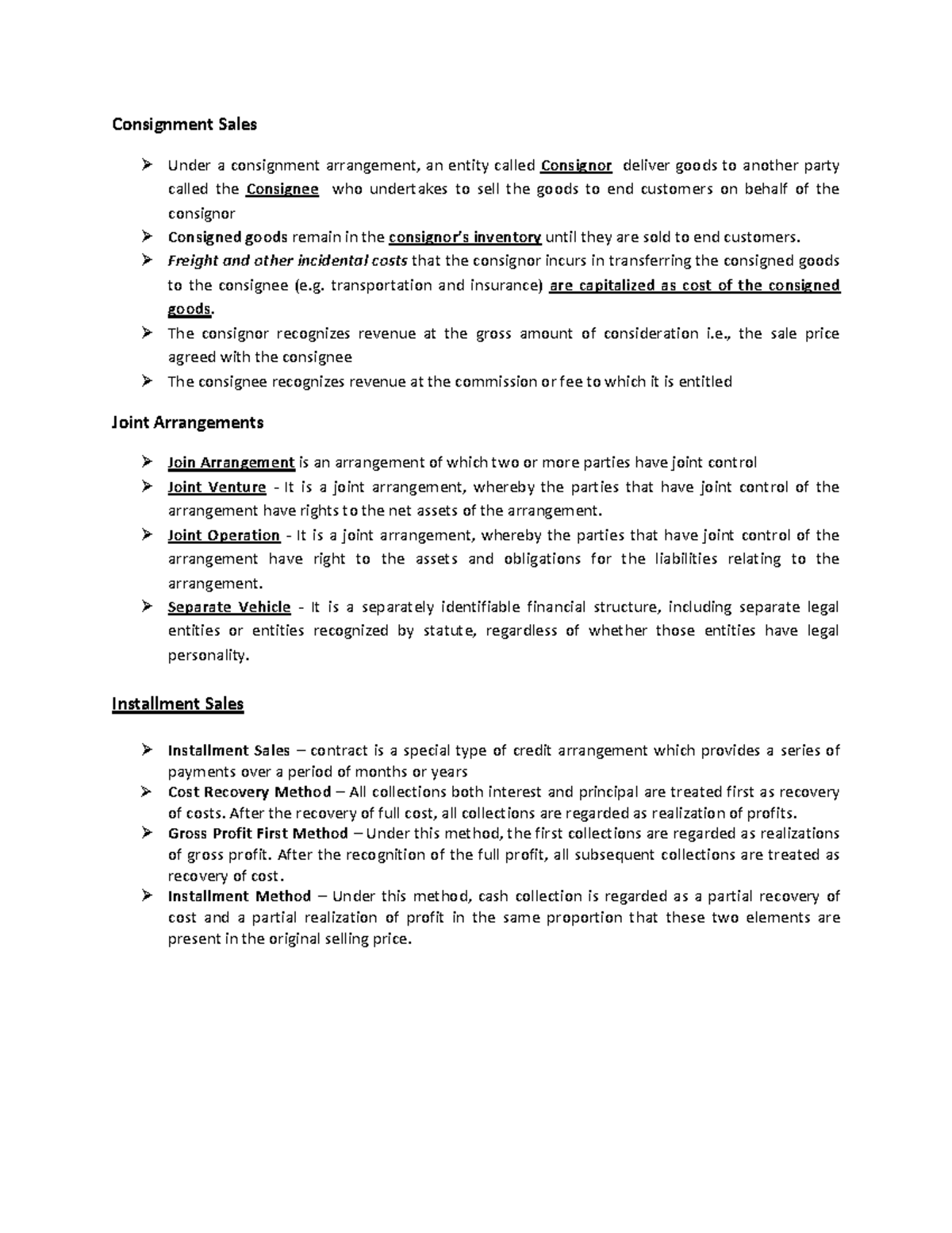 ACP-311-Theories - THEORIES - Consignment Sales Under a consignment ...