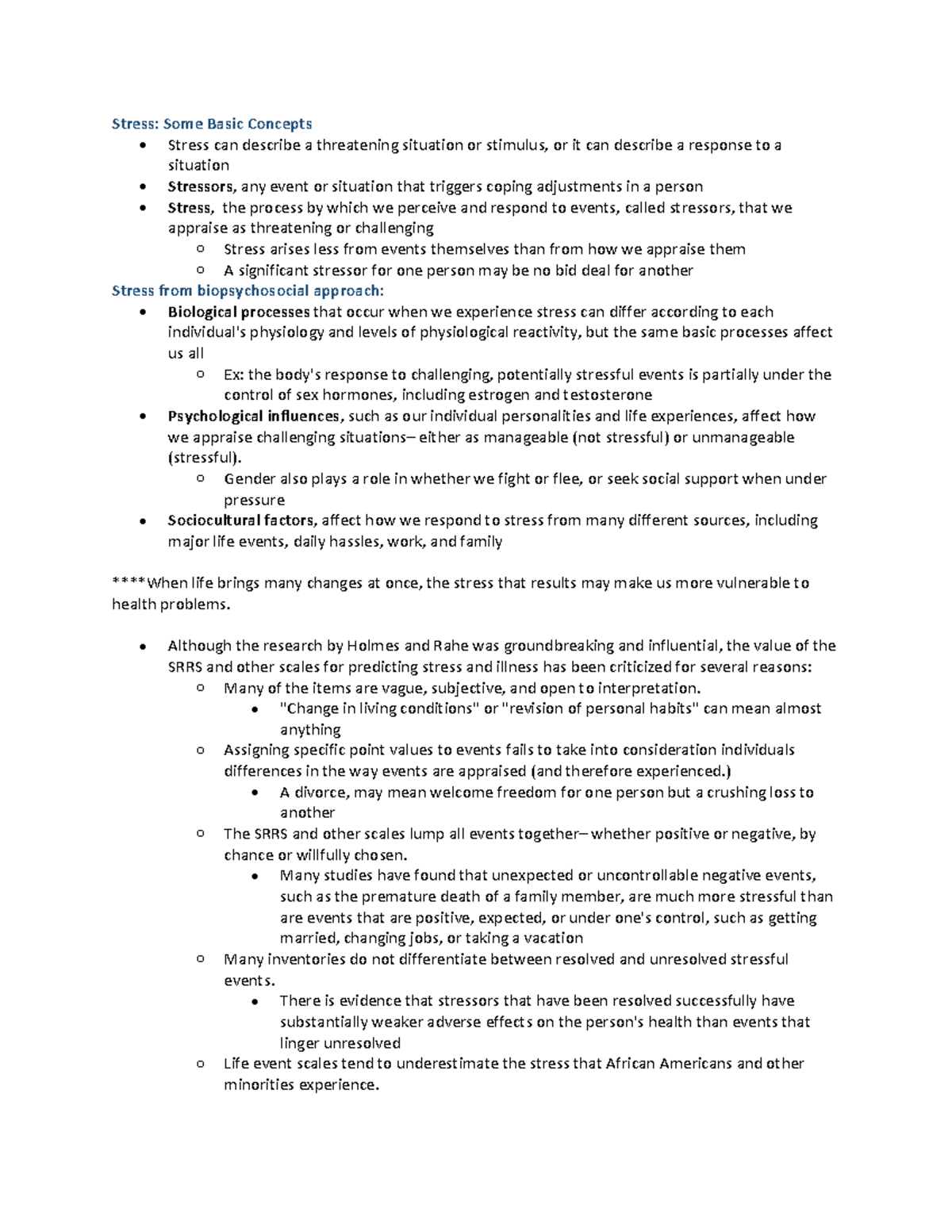 Chapter 5- Stress - Stress: Some Basic Concepts - Stress can describe a ...