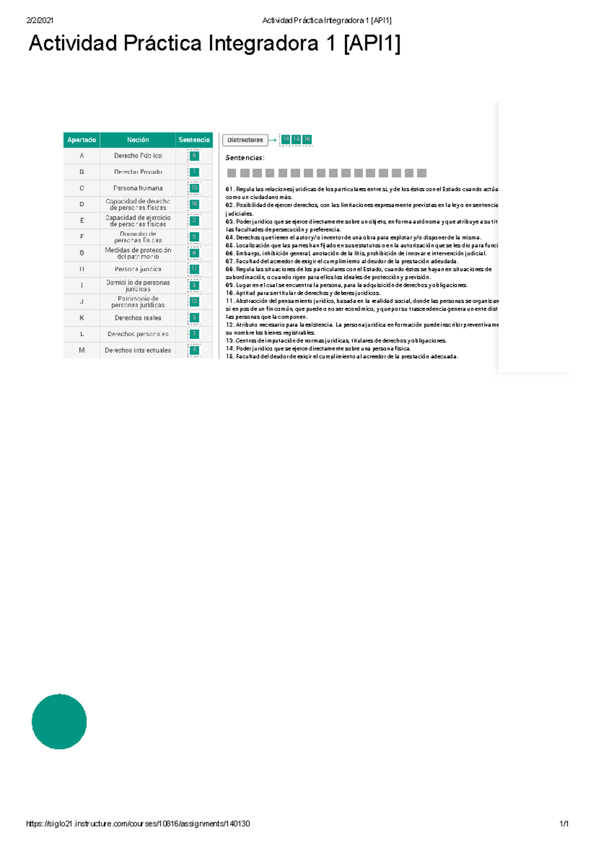 API 1 100% - api 1 - 2/2/2021 Actividad Práctica Integradora 1 [API1 ...