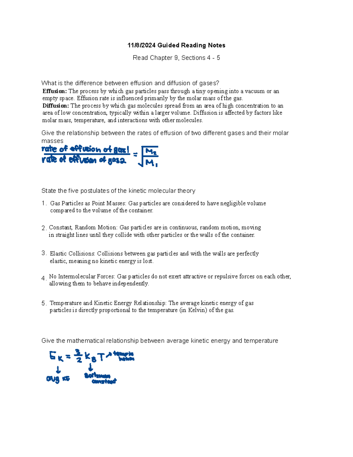 1108 Guided Reading Notes - 11 / 8 /202 4 Guided Reading Notes Read ...