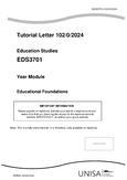 EDS3701 - Unisa - Educational Studies - Studocu