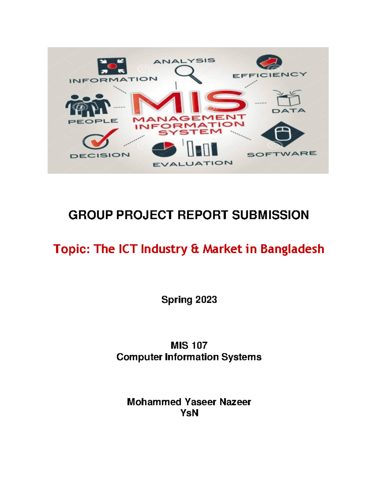 MIS107Project Guideline 917018700 - GROUP PROJECT REPORT SUBMISSION ...