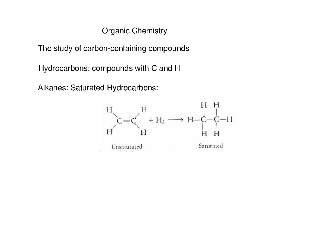 Ch 22 Organic chem - Organic Chemistry The study of carbon-containing ...