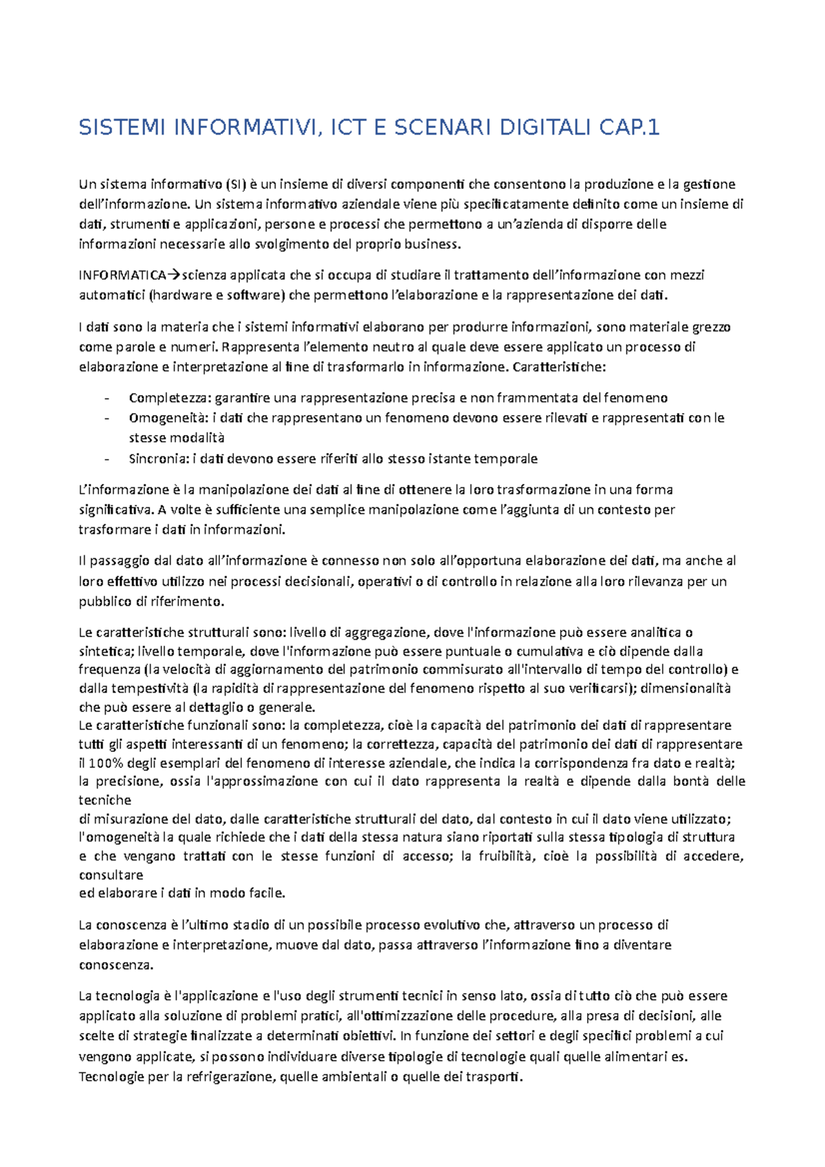 Sistemi informativi aziendali-CAP.1 - SISTEMI INFORMATIVI, ICT E ...