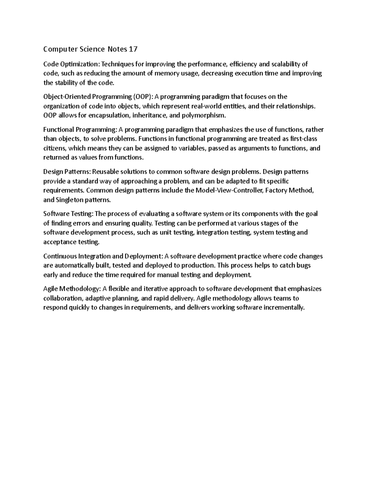 Computer Science Notes 17 - Object-Oriented Programming (OOP): A ...