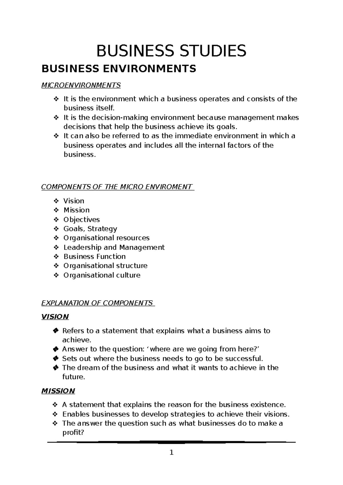 Business Studies - exam guidelines to study for June or November exams ...