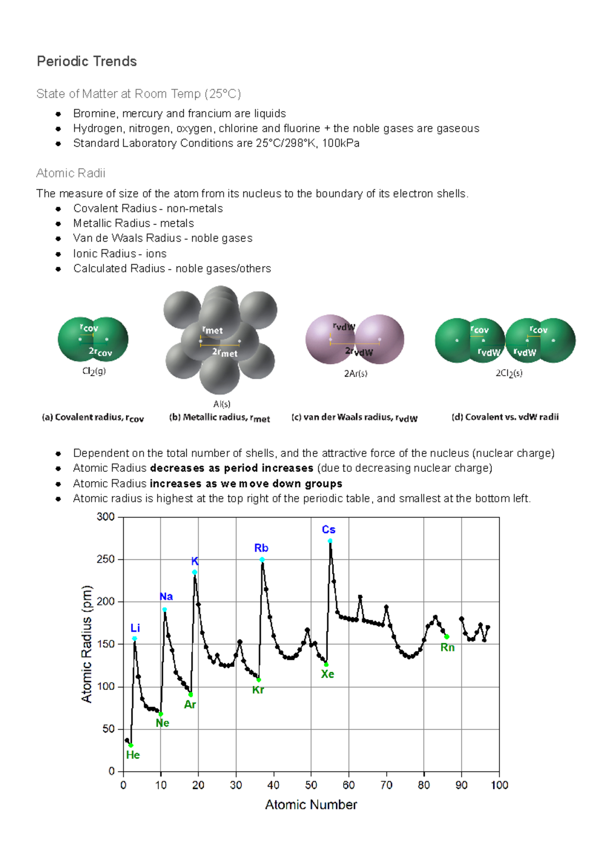 HSC Chemistry - Module 1 - Periodic Trends Notes - Periodic Trends ...