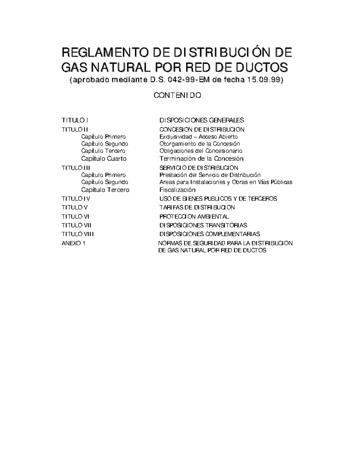 Ds042-99 - DECRETO SUPREMO DE GAS NATURAL - RRREEEGGGLLLAAAMMM ...