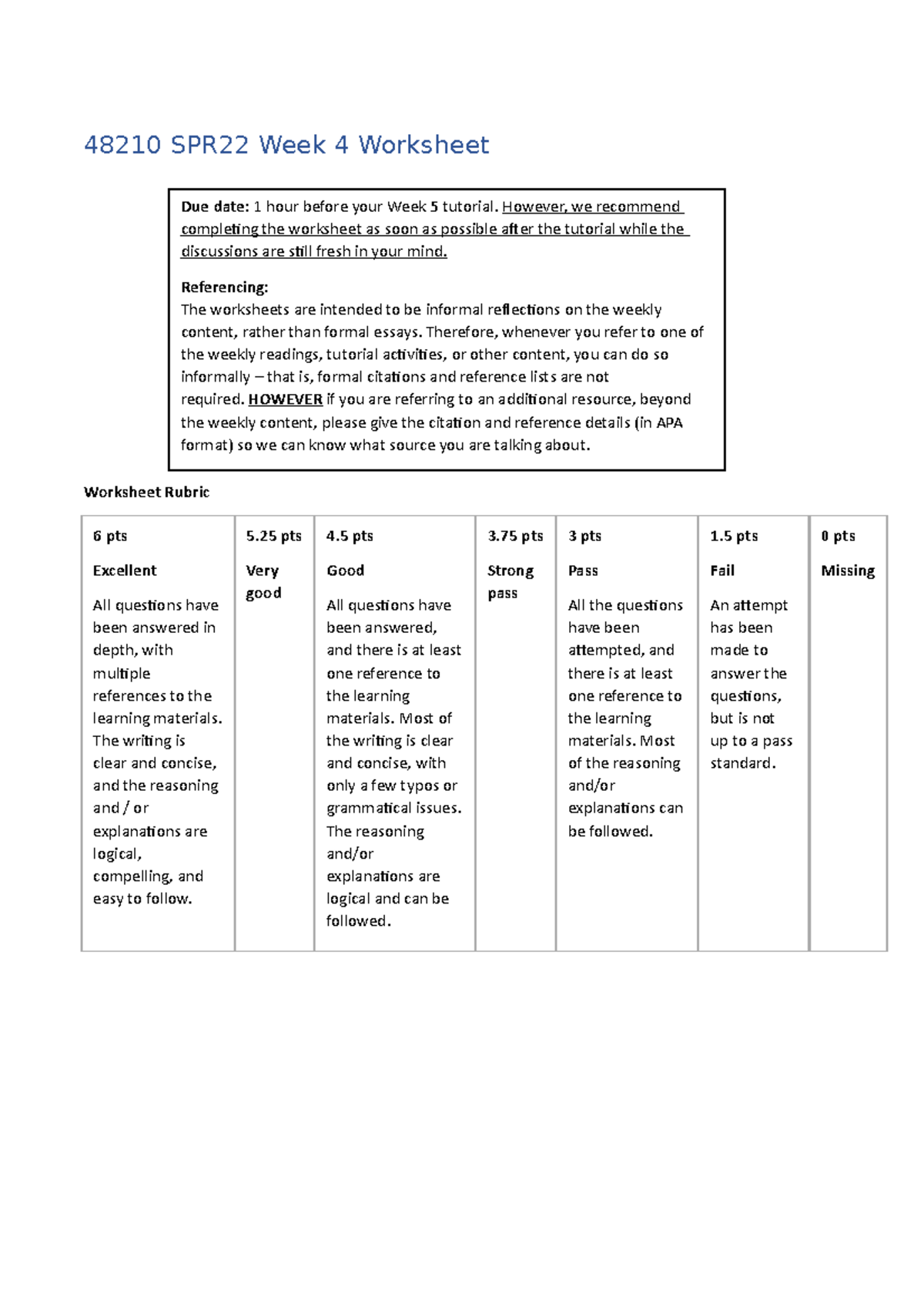 48210 SPR22 - Week 4 Worksheet - 48210 SPR22 Week 4 Worksheet Worksheet ...