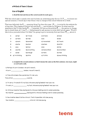 [Y4] Homework Term 3 - Hhh - LISTENING Y4 T Stir / Boil the water and ...