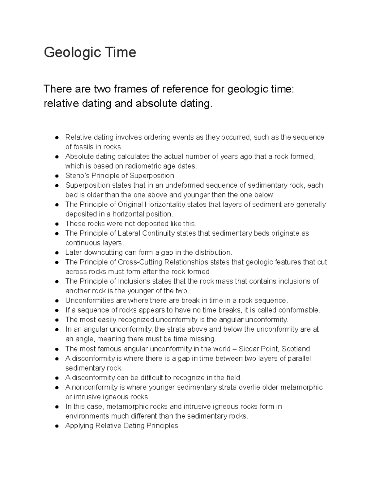 Geologic Time - Geologic Time There are two frames of reference for ...