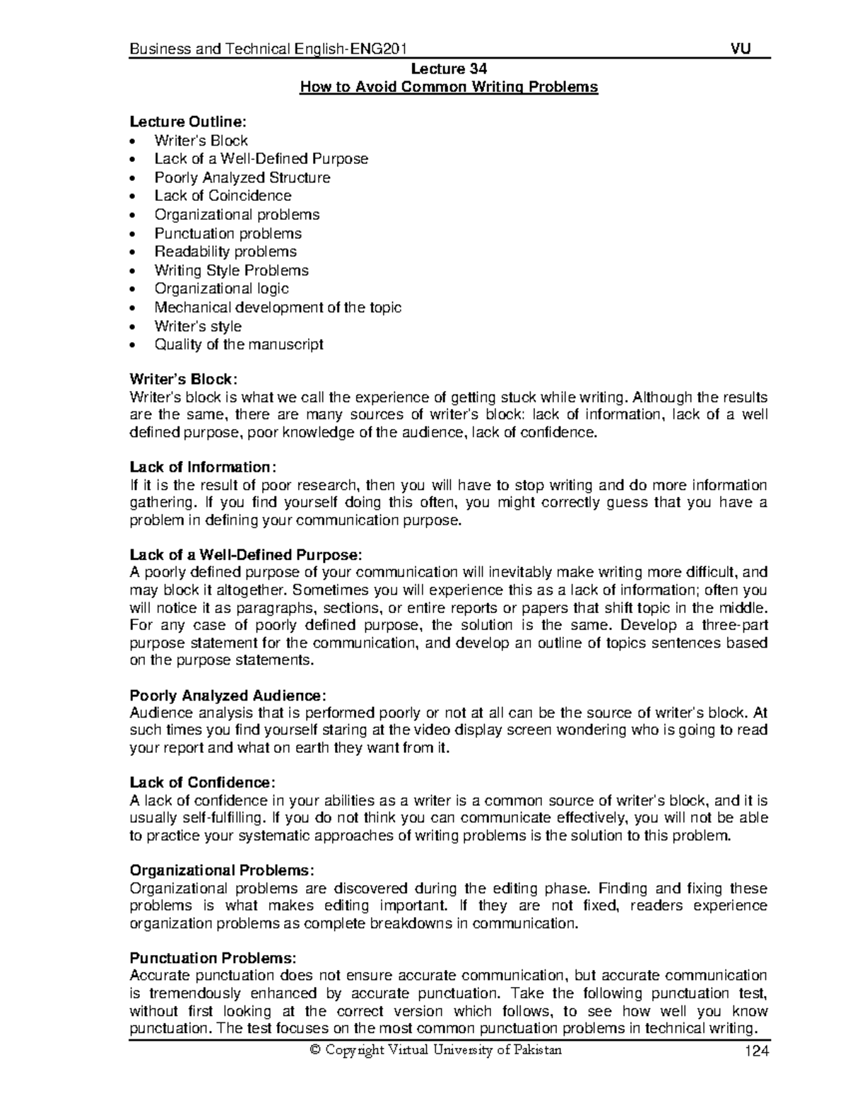 Lec34 - Detail notes - Business and Technical English-ENG201 VU ...