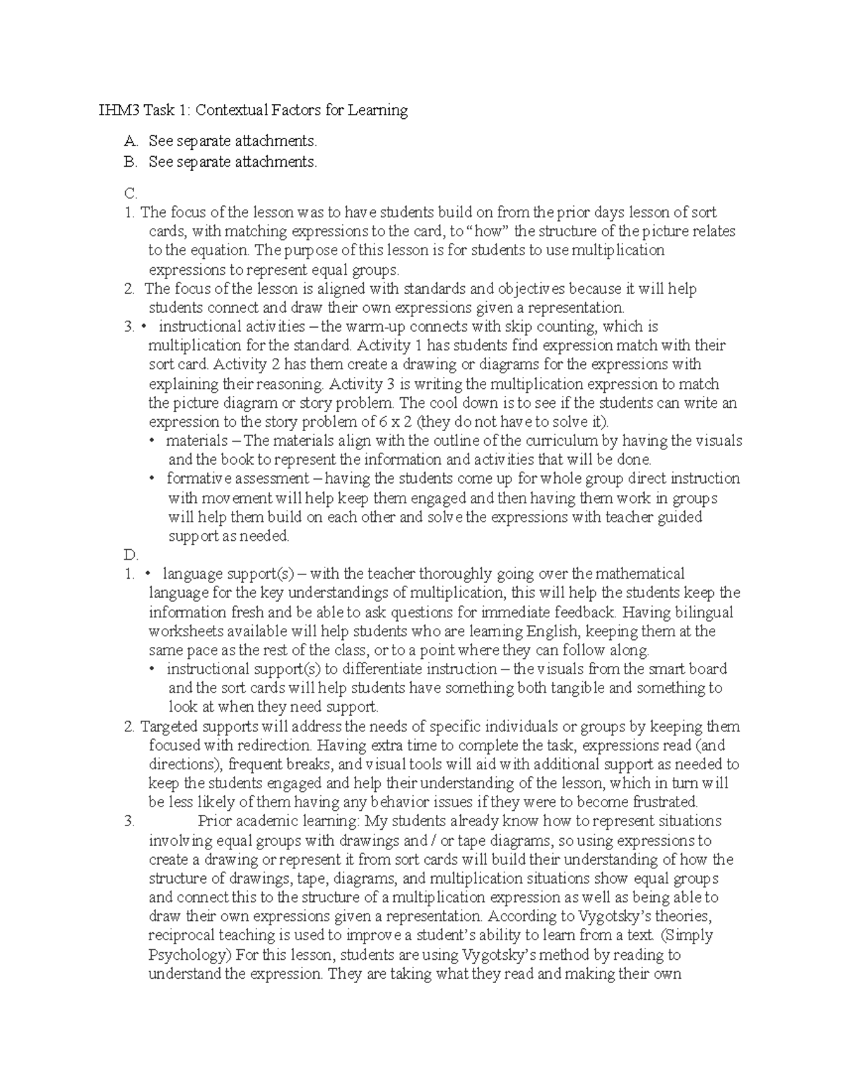 Task One PCE - All about edtpa - IHM3 Task 1: Contextual Factors for ...