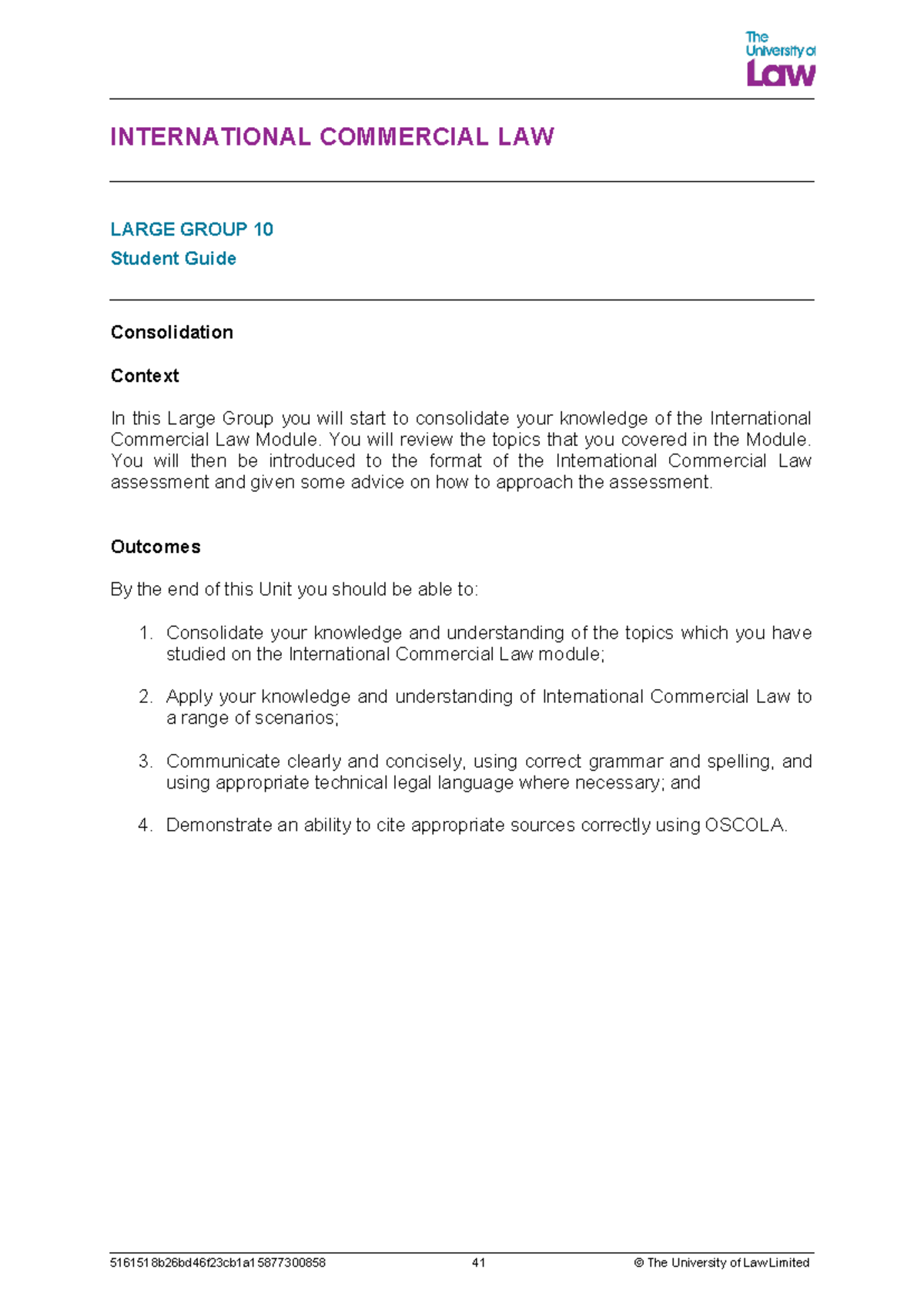 2324 icl lg10 ce01 student guide - INTERNATIONAL COMMERCIAL LAW LARGE GROUP 10 Student Guide ...