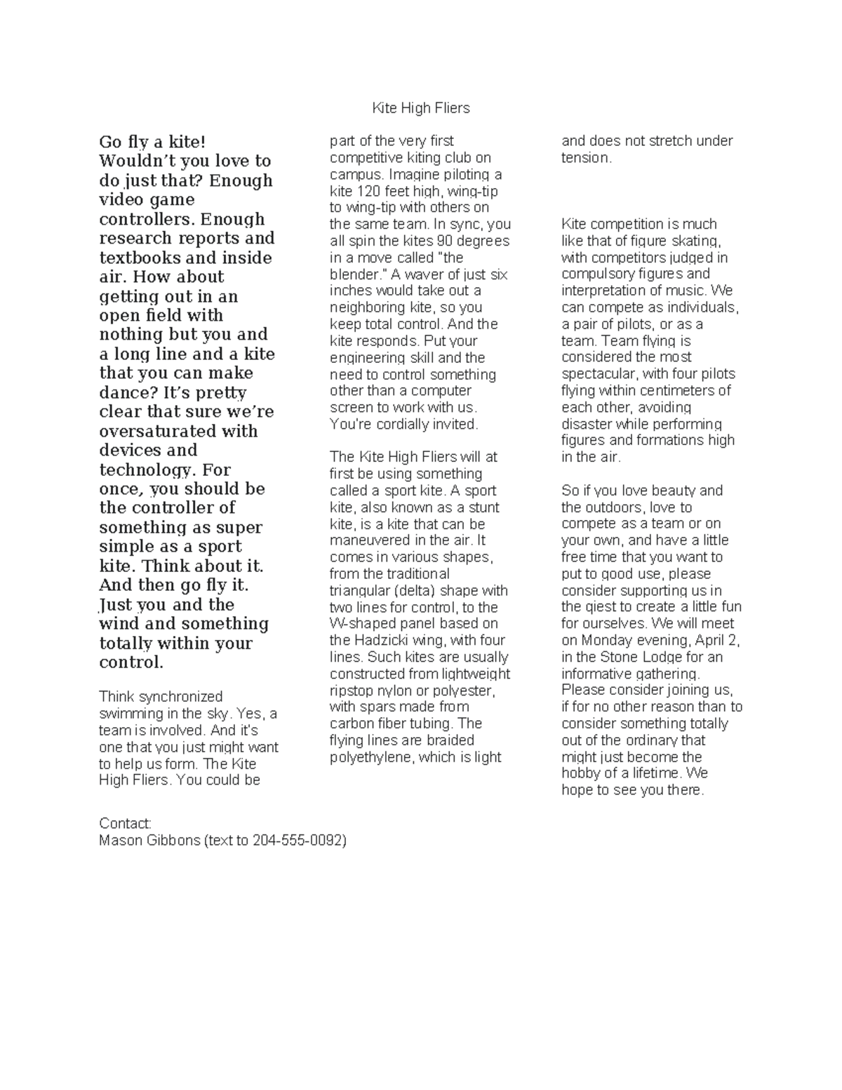 Dimzon Exp22 Word Ch01 Cumulative Kite - Kite High Fliers Go fly a kite! Wouldn’t you love to do ...