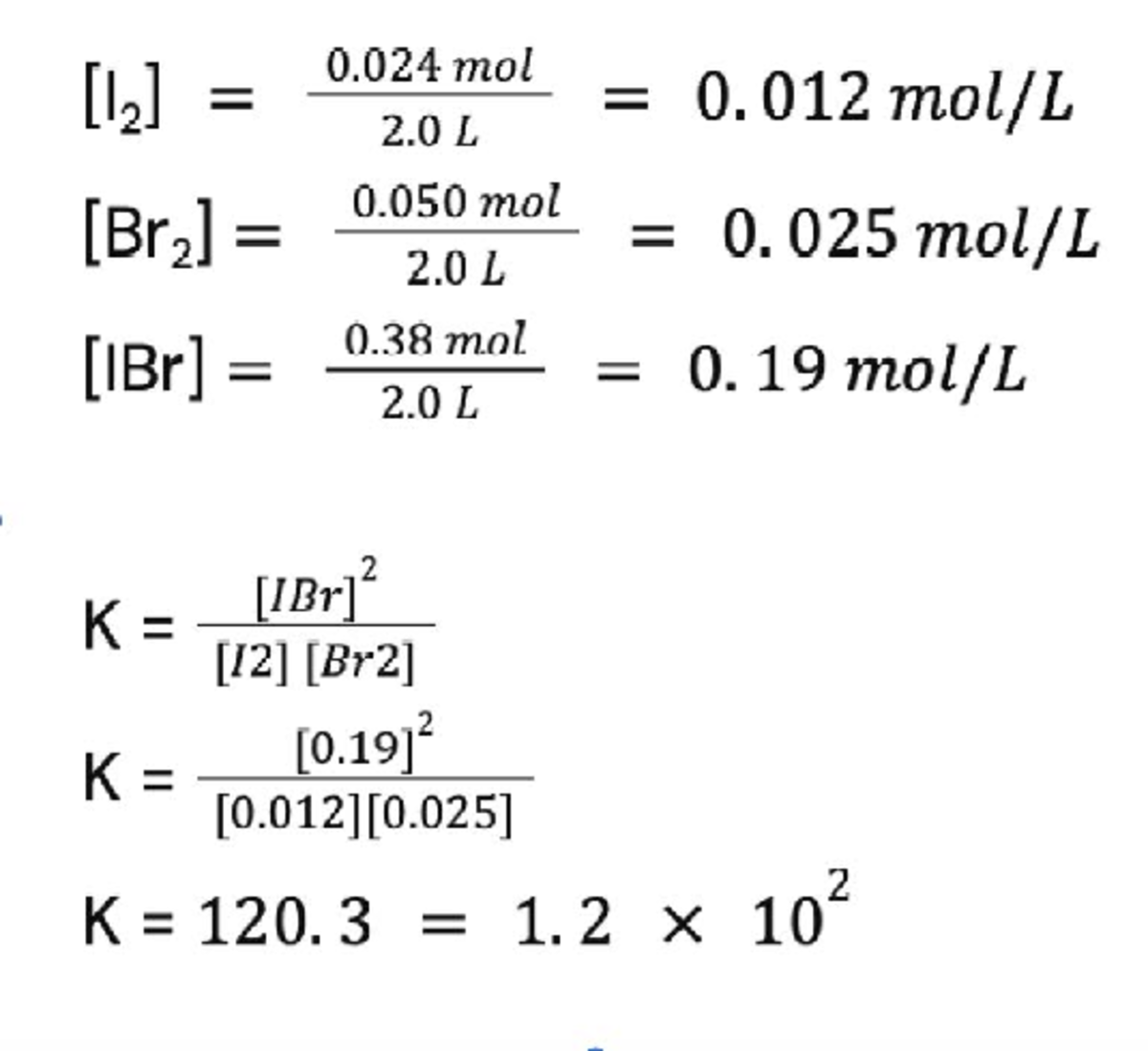 Thermochem Example - 0 mol 2 L 0 0 mol 2 .025 0 mol 2 L 0 2 K K K 120 1 ...