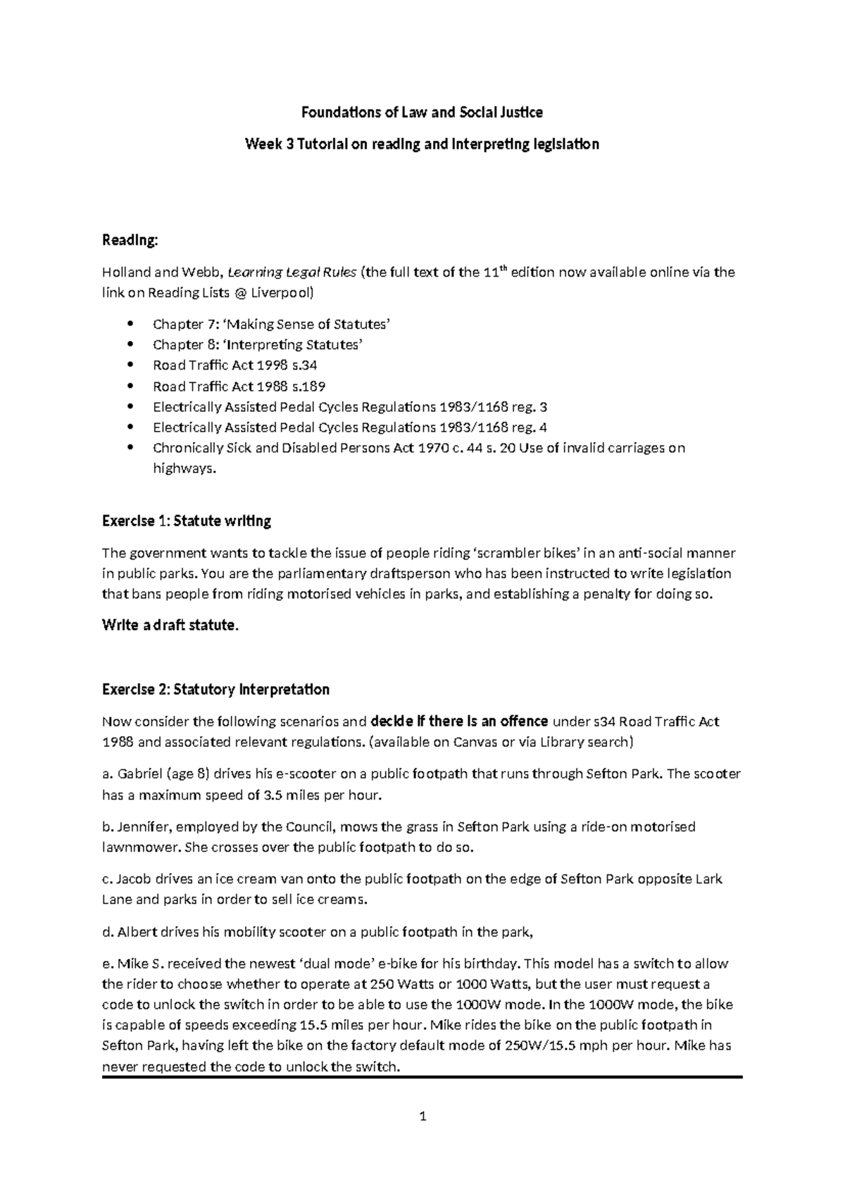 Week 3 Tutorial Worksheet - Foundations of Law and Social Justice Week ...