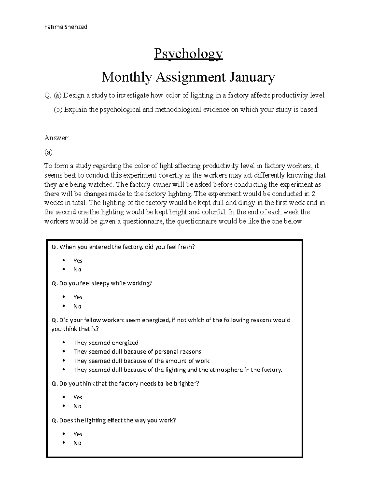 Psychology practice materials A levels - Fatima Shehzad Psychology ...