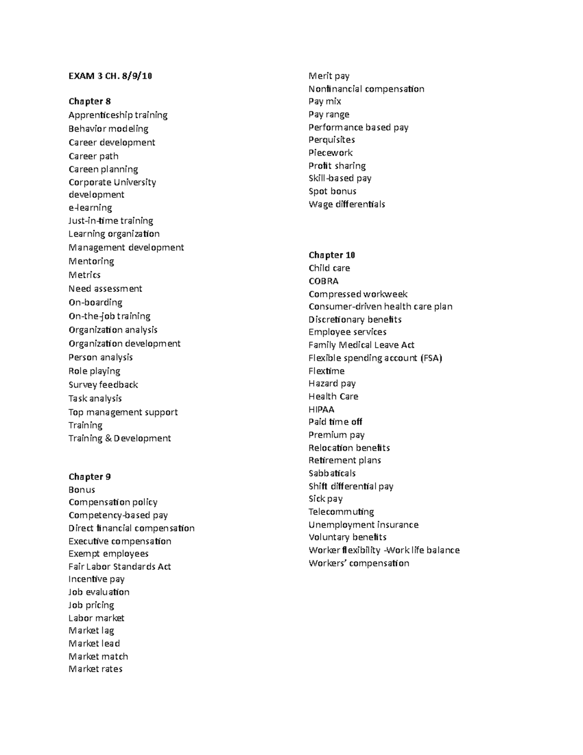 Exam 3 Ch 8 9 10 Study Terms 20S - EXAM 3 CH. 8/9/ Chapter 8 ...