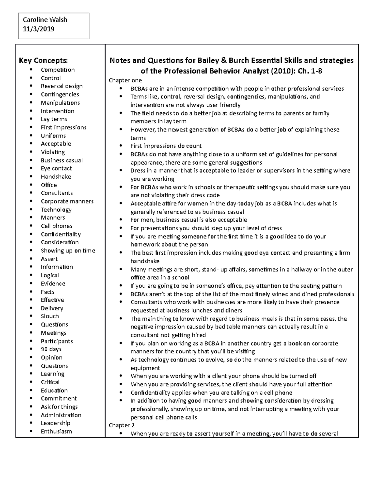 Notes 10 - Key Concepts: Competition Control Reversal design ...