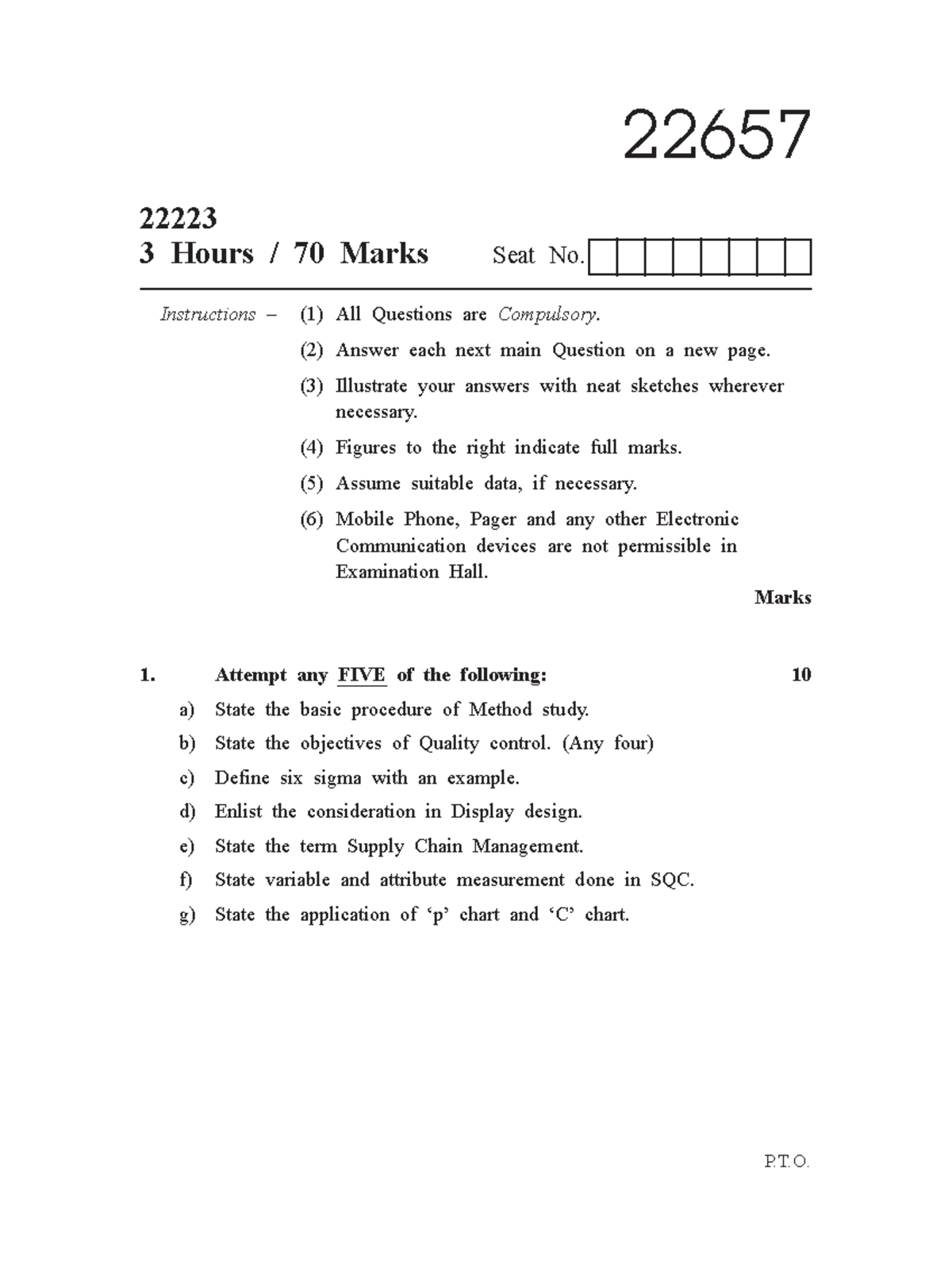 22657-2023-Summer-question-paper[Msbte study resources] - P.T. Instructions – (1) All Questions ...