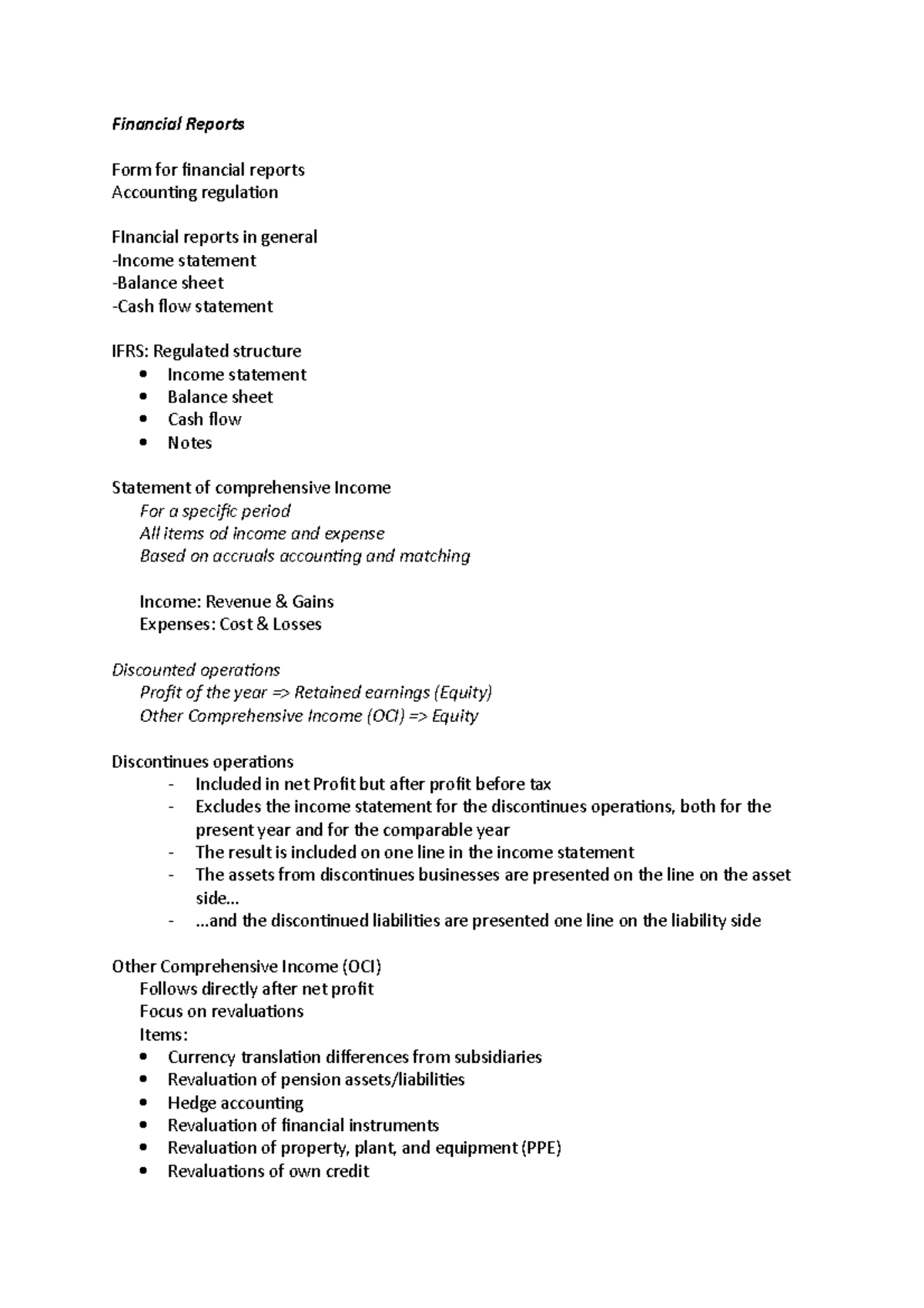 Lecture 3 notes - Financial Reports Form for financial reports ...