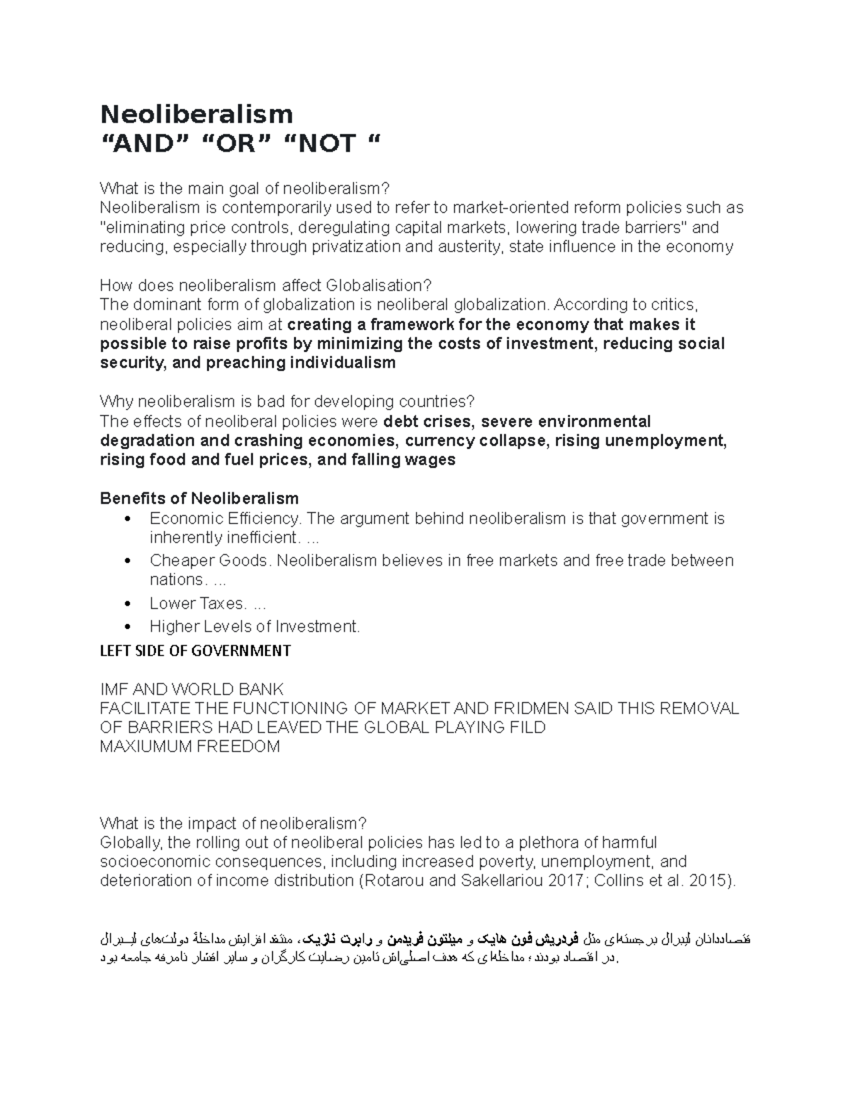 Neoliberalism - According to critics, neoliberal policies aim at ...