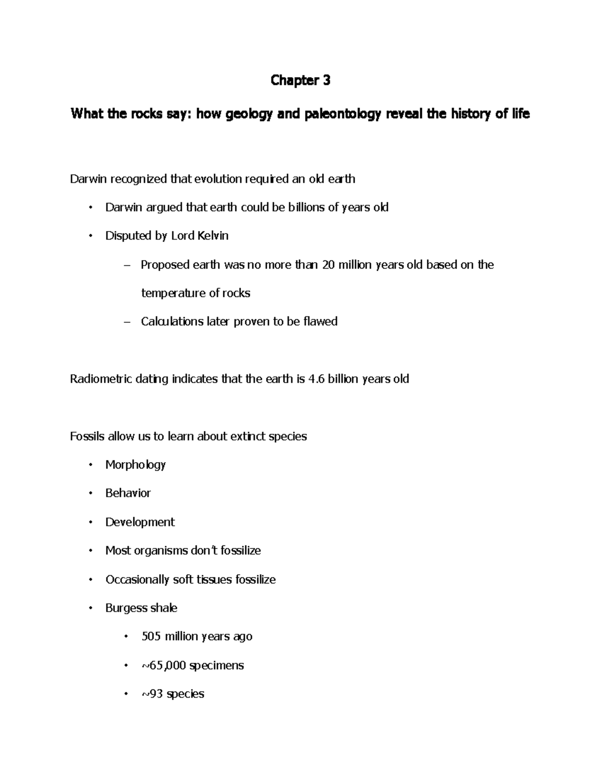 Chapter 3 - Chapter 3 What the rocks say: how geology and paleontology ...