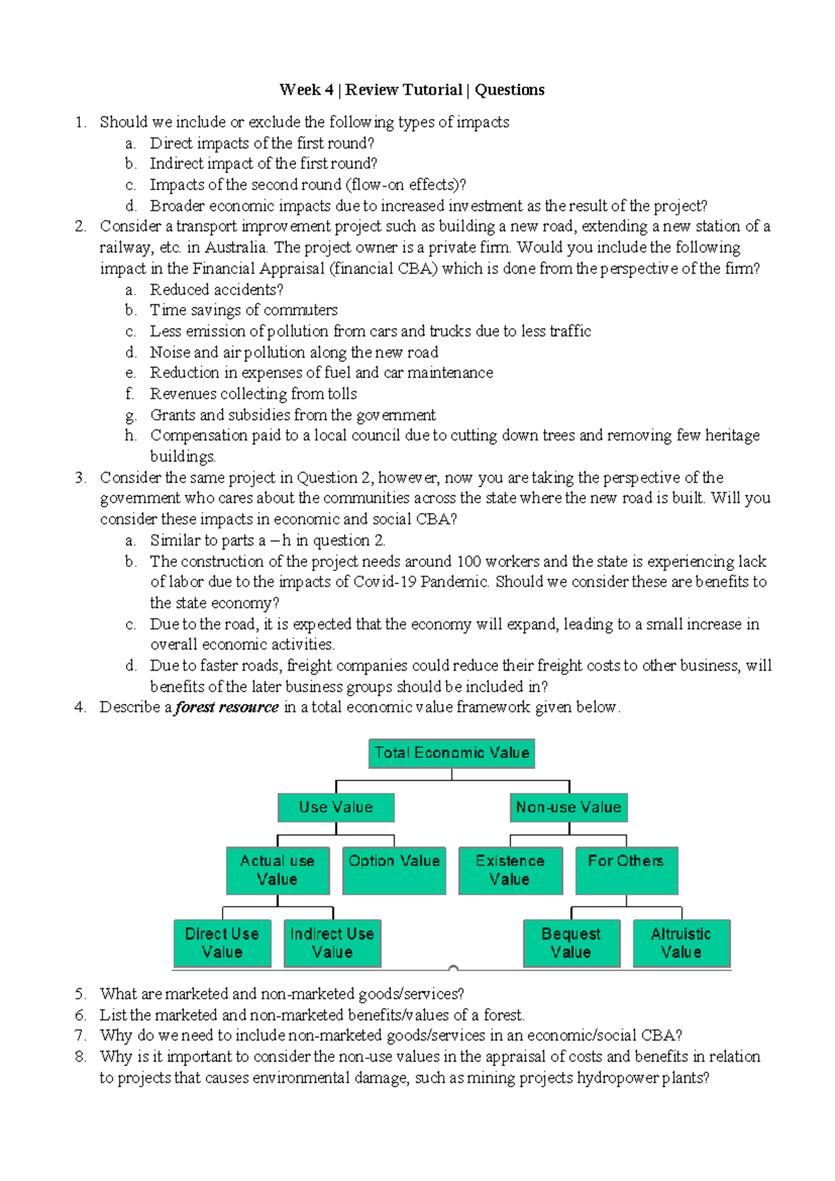 Week 4 Review Tutorial Questions - Week 4 | Review Tutorial | Questions Should we include or ...