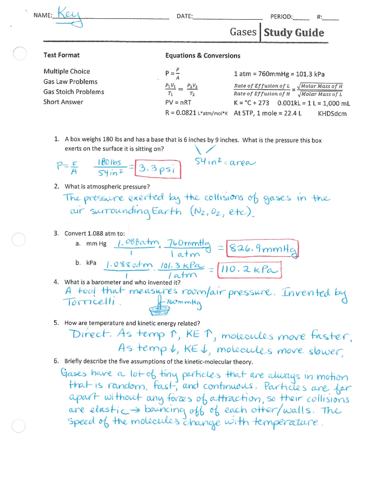 Study Guide - Gases - Studocu
