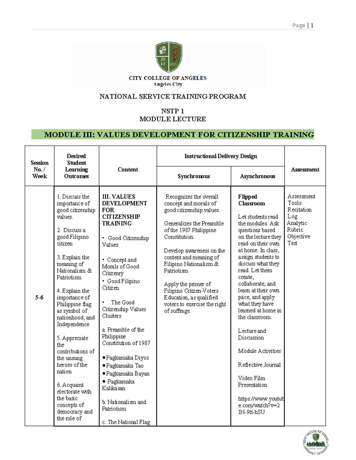 Module III Dimension OF Development - NATIONAL SERVICE TRAINING PROGRAM ...