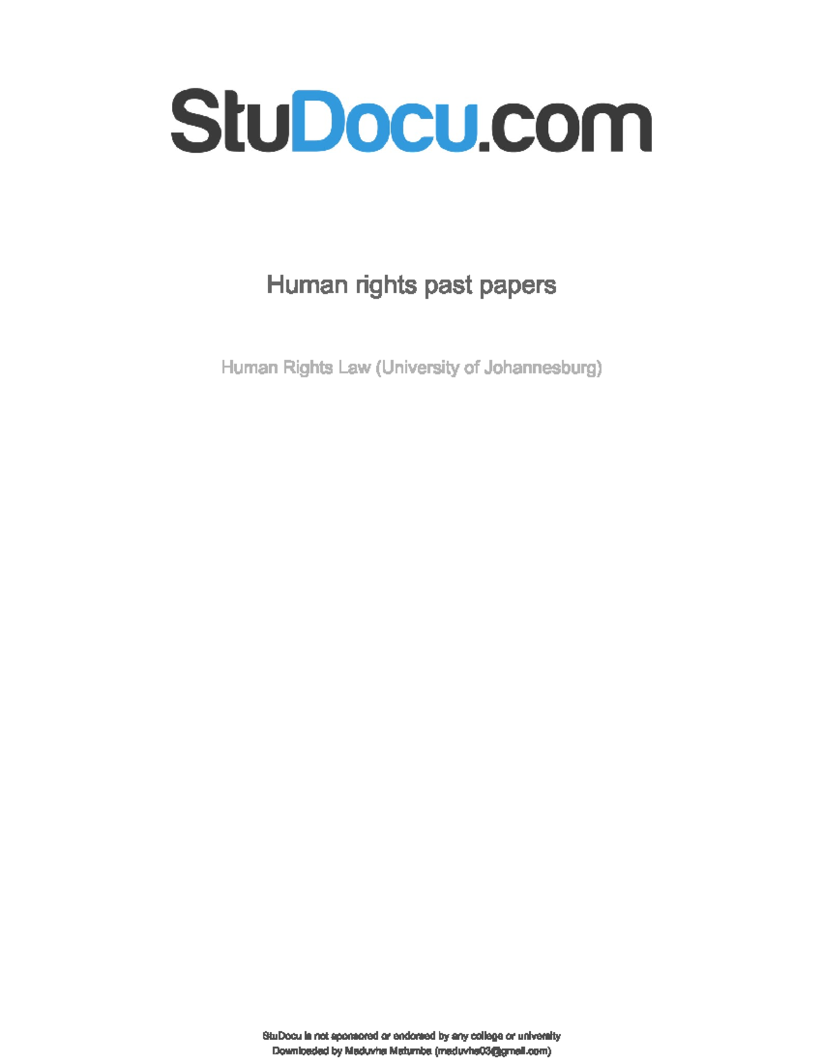 Human Rights Paper - HRT41B0 - Studocu