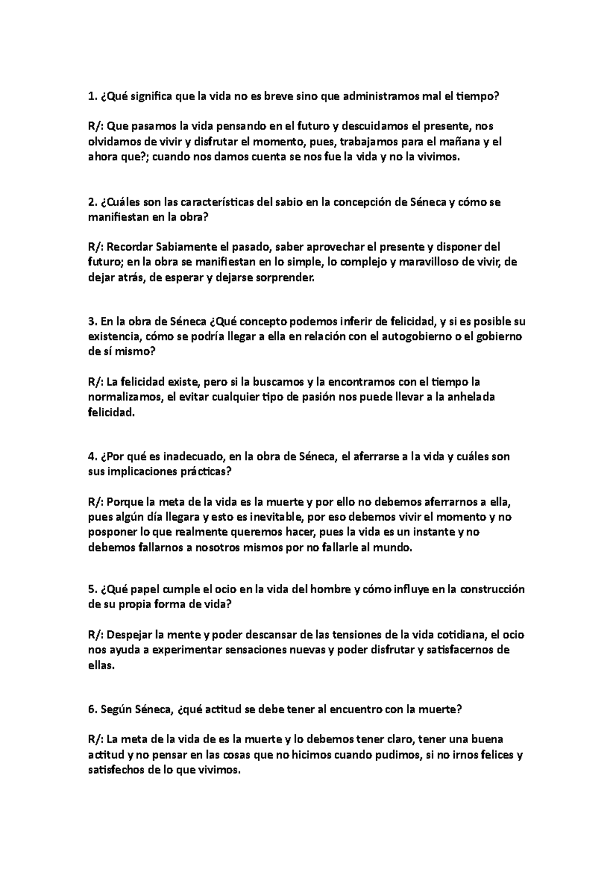 Brevedad de la vida 1 - 1. significa que la vida no es breve sino que ...