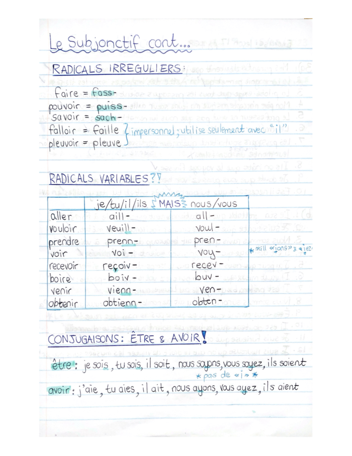 Le Subjonctif (subjunctive) - 278 - Studocu
