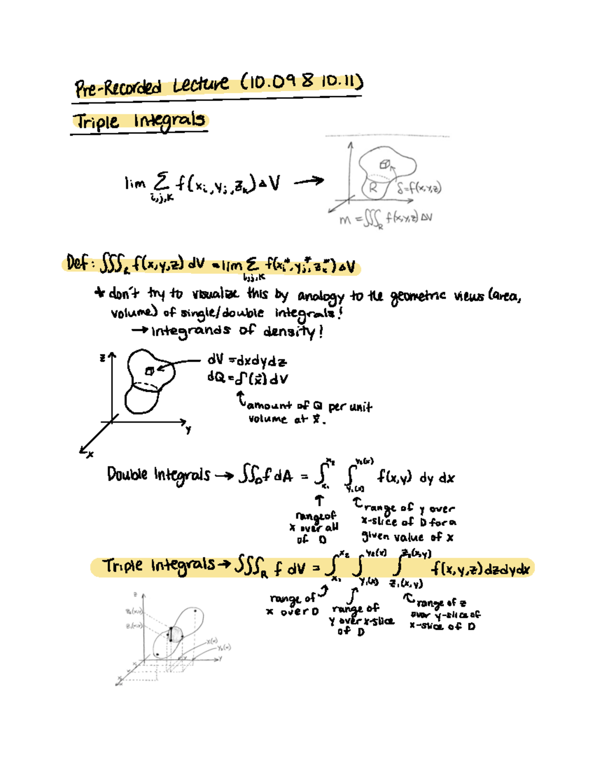 Triple Integrals, Volume, & Symmetry - MATH 102 - Studocu