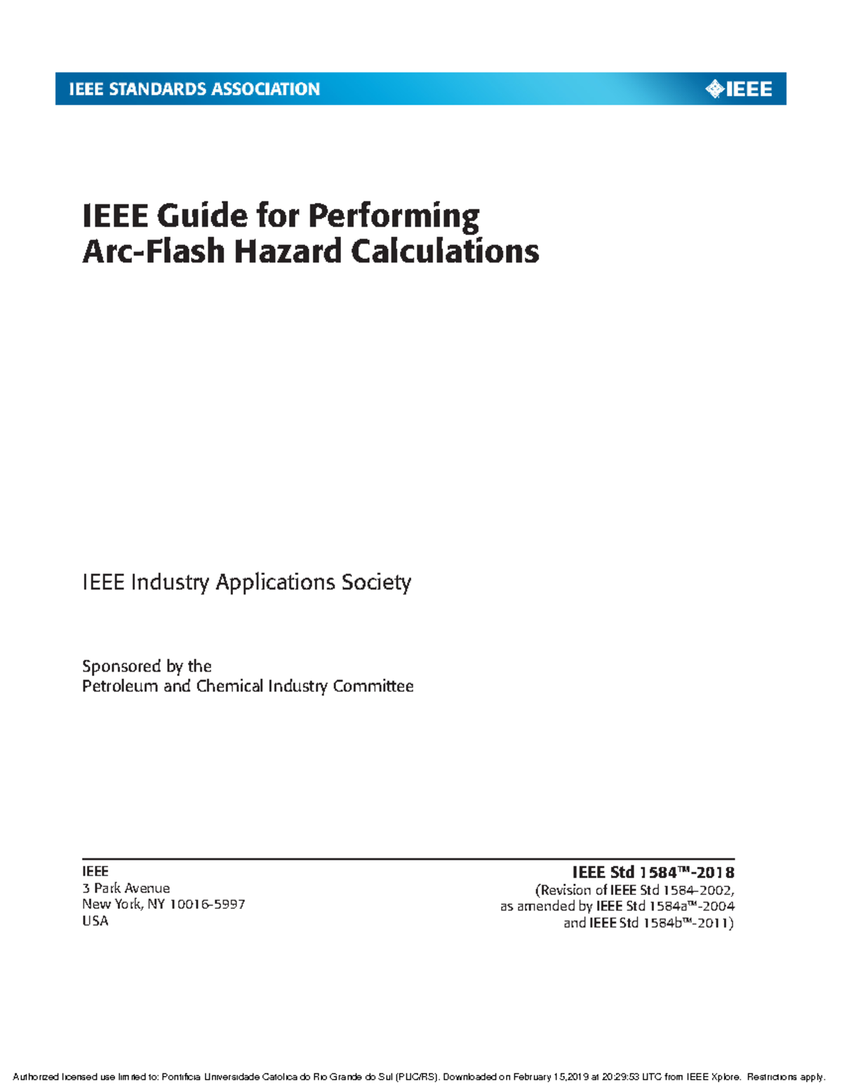 IEEE Guide for Performing Arc Flash Hazard 1584-2018 - IEEE Guide for ...
