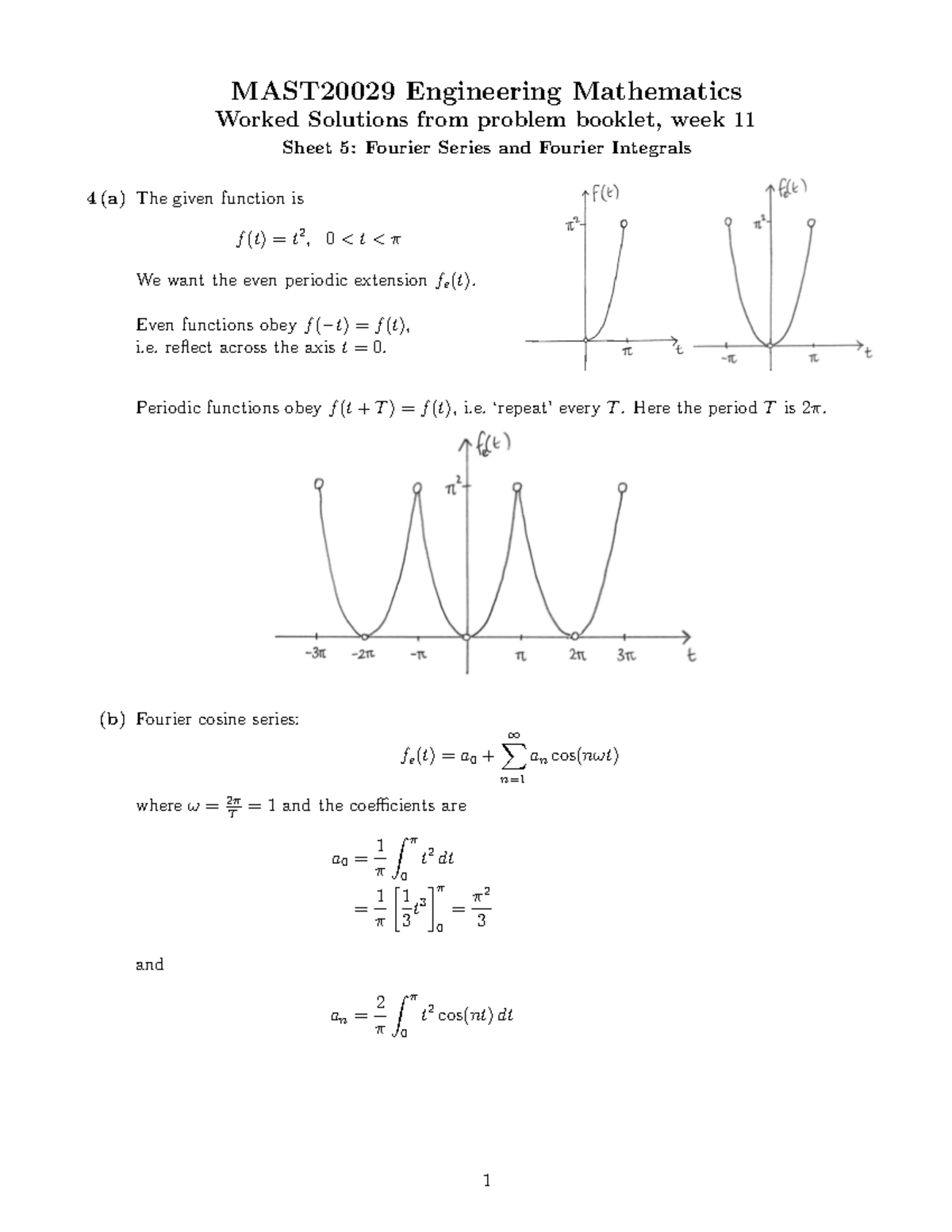 Solutions 11 engmaths sem1 2020 - MAST20029 Engineering Mathematics ...
